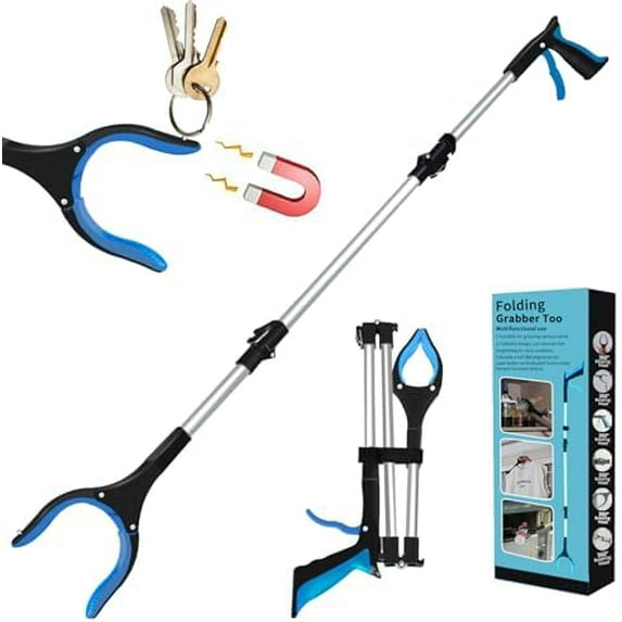 Grabber Reacher Tool,43" Foldable Reacher Grabber Pickup Tool with 360 ...