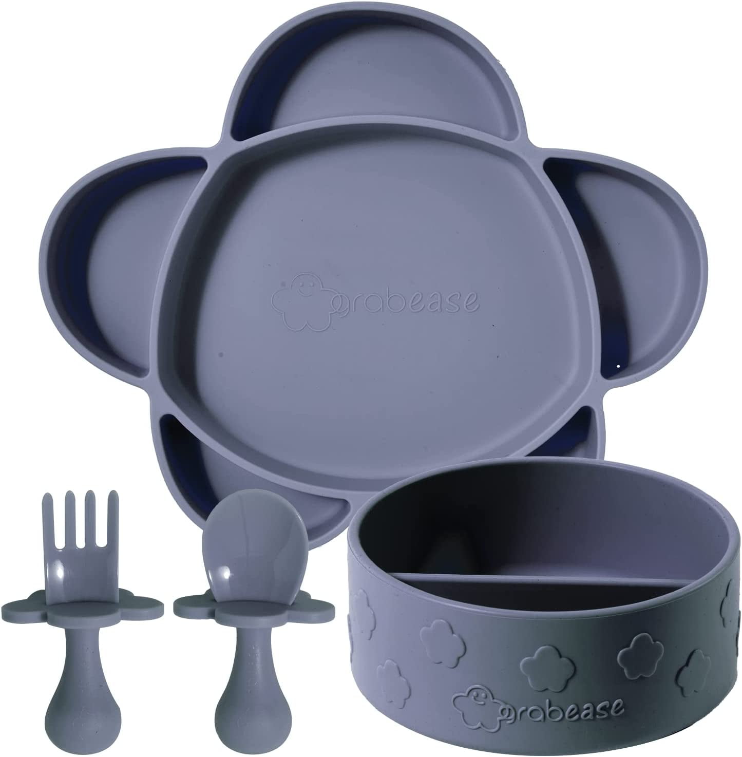Grabease Baby Feeding Set - Silicone Plates, Bowls, and Suction Plates ...