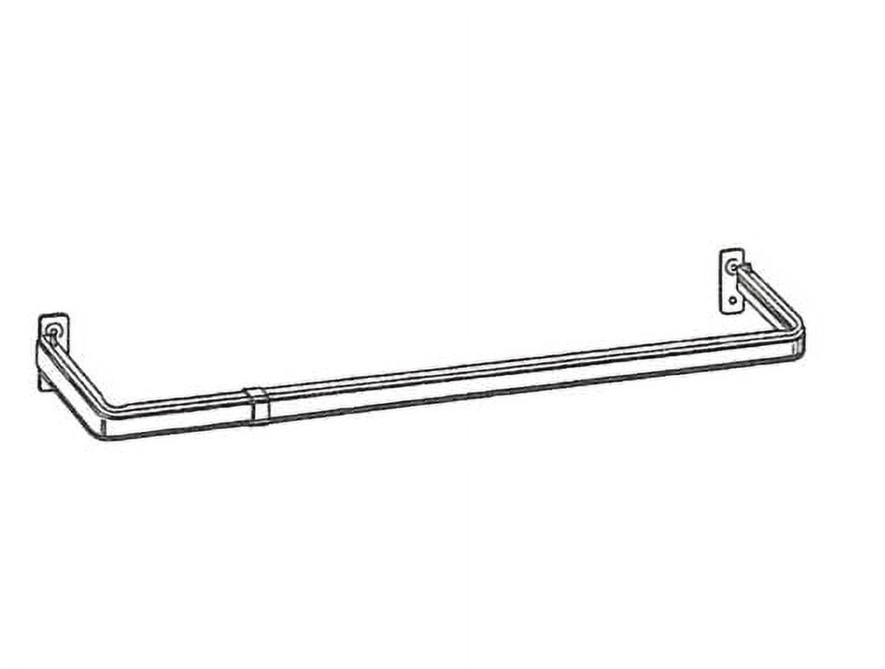 Graber Single Standard Lock Seam Curtain Rod, 28 to 48-Inch Adjustable ...