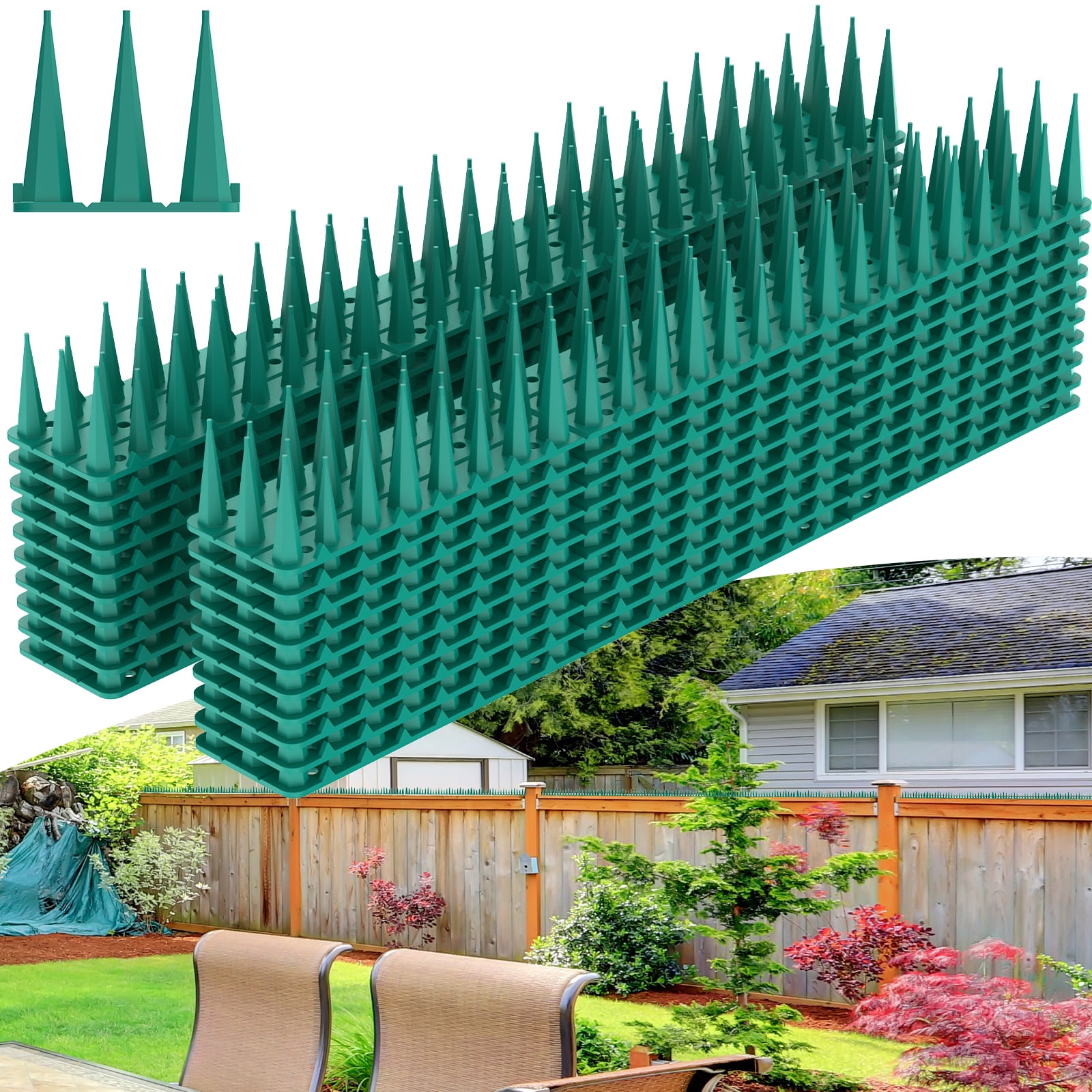 Grace 20 Pack Plastic Bird Spikes Versatile Sturdy Roof Tall Fence Wall ...