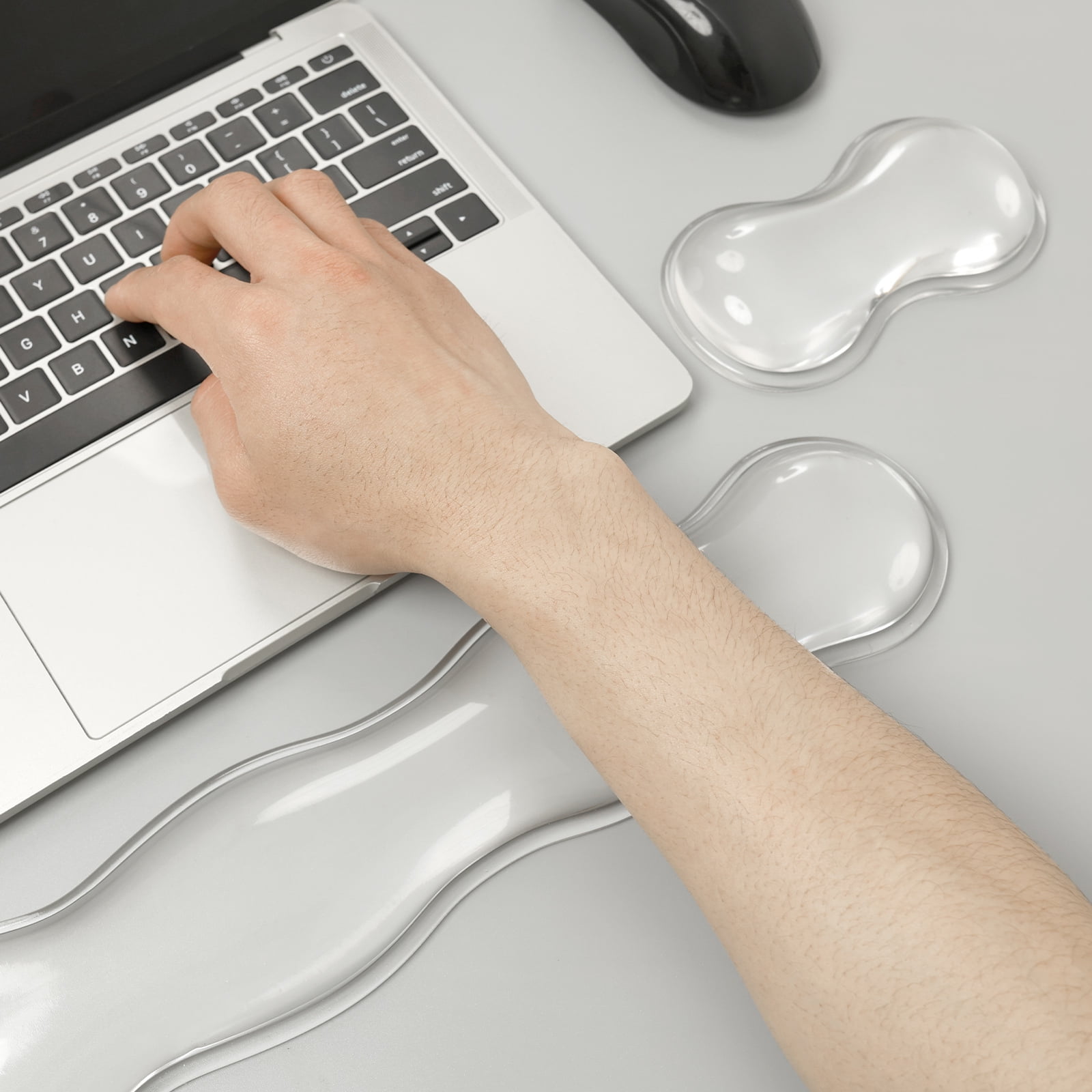Grace 2pcs Mouse Wrist Rest Silicone Keyboard Hand Rest Shock ...