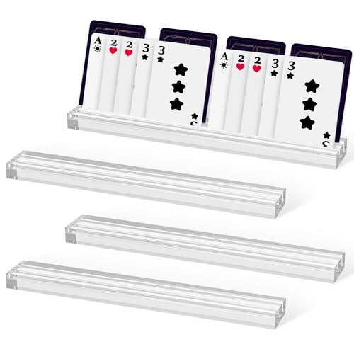Grace 4pcs Transparent Acrylic Game Card Holder Versatile Easy to Clean ...