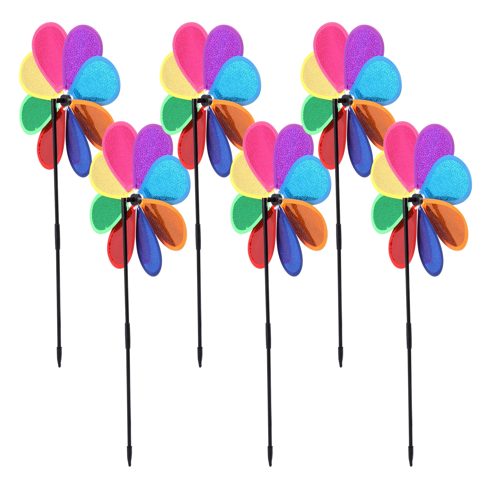 Grace 6pcs Plastic Flower Wind Spinner Eight Leaf Bird Repellent ...