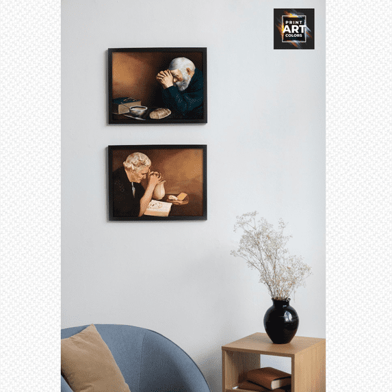 Grace And Gratitude Praying Over Bread Christian Poster, Poster Only ...