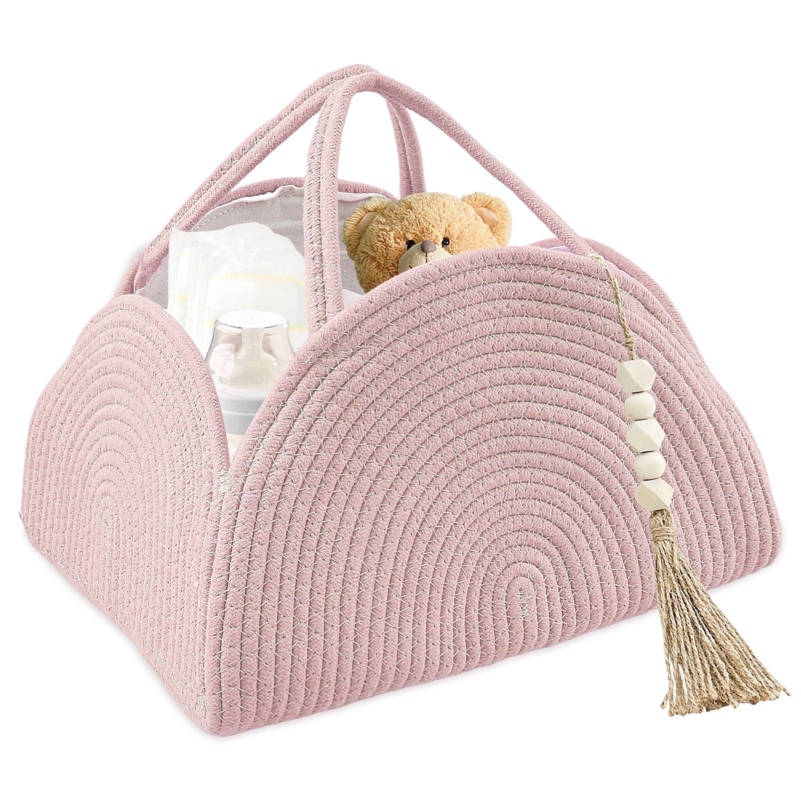 NUAHRHY Diary Baby Diaper Caddy Organizer Cotton Rope Basket Large ...