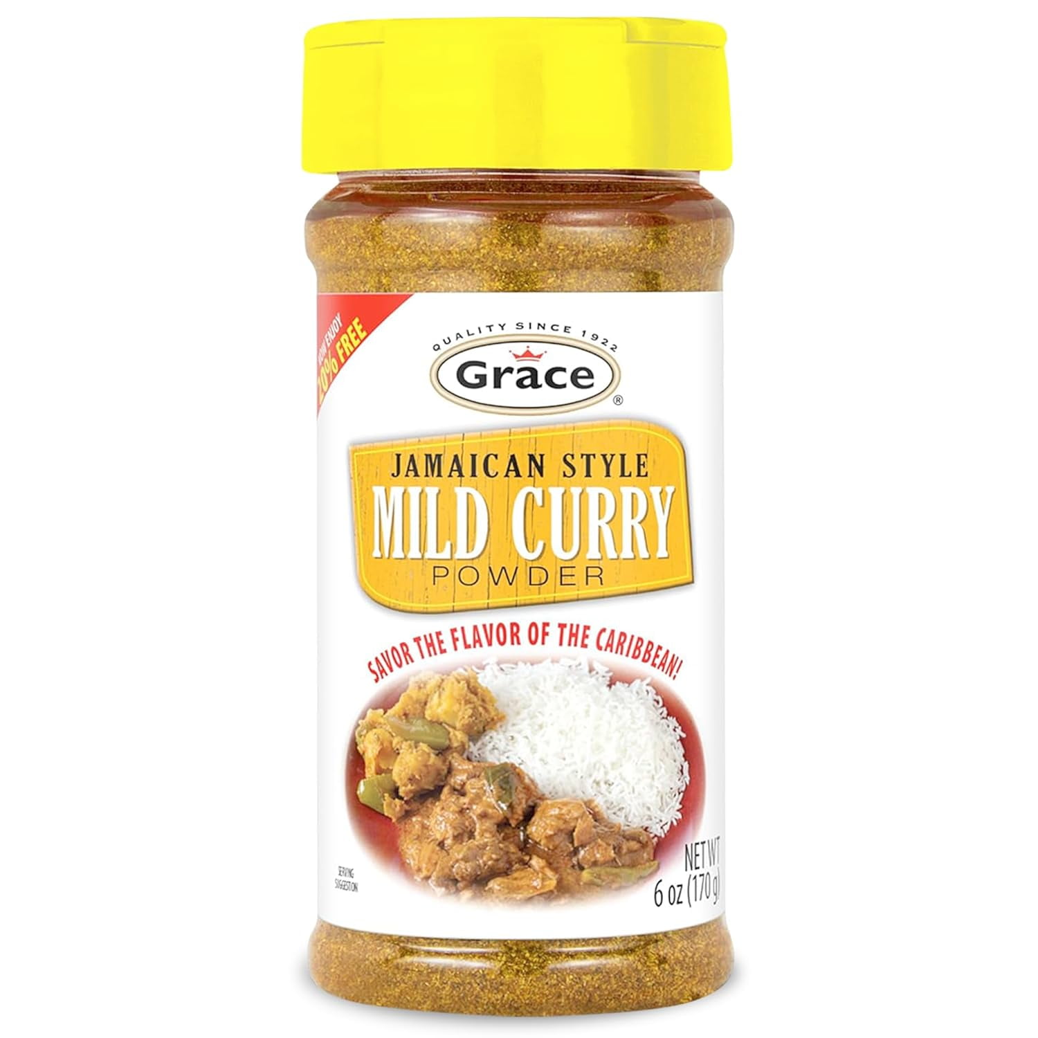 Grace Caribbean Curry Powder Mild Jamaican Style (12 Pack) 6 oz ...
