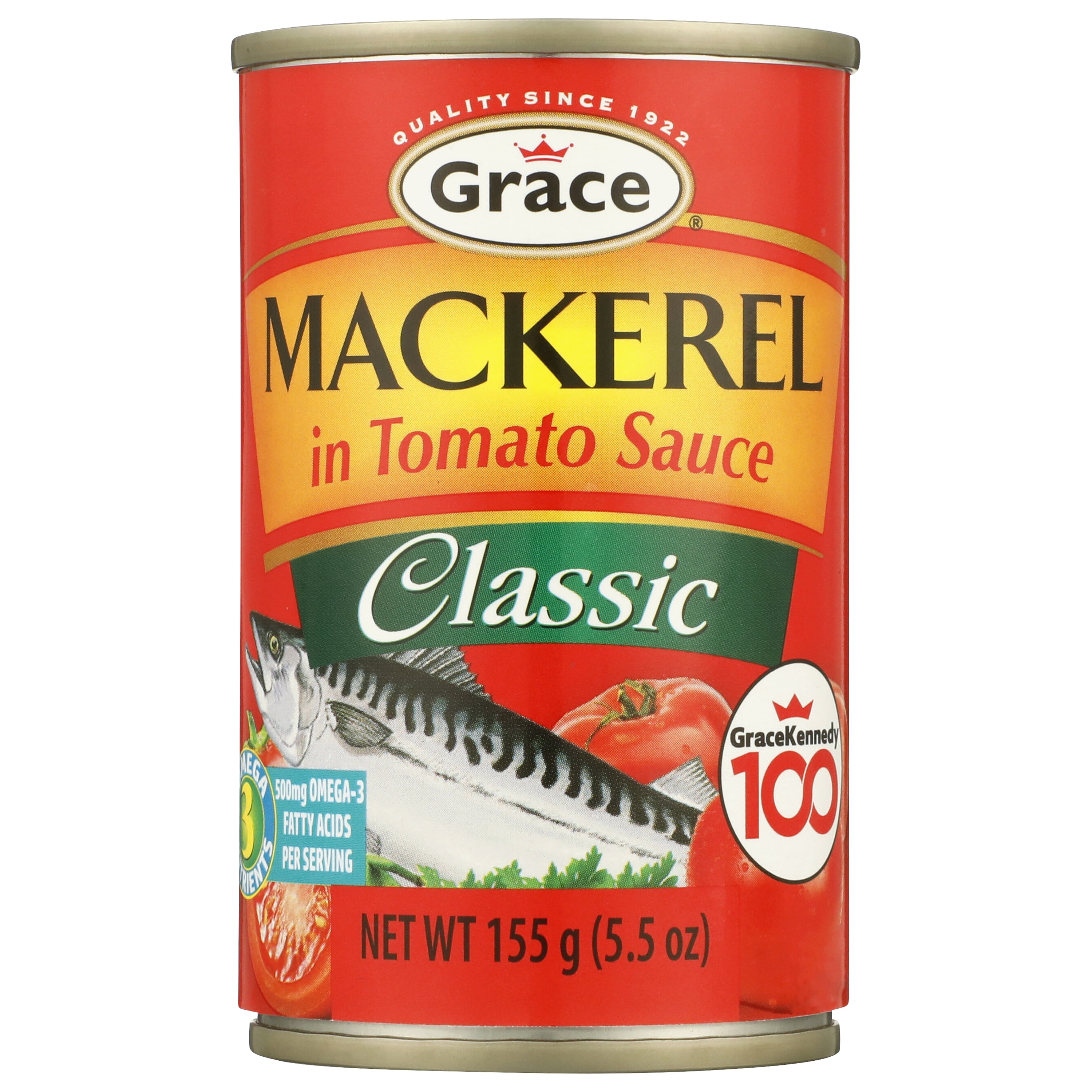Grace Caribbean Natural Mackerel Fish in Tomato Sauce, 5.5 OZ - Walmart.com