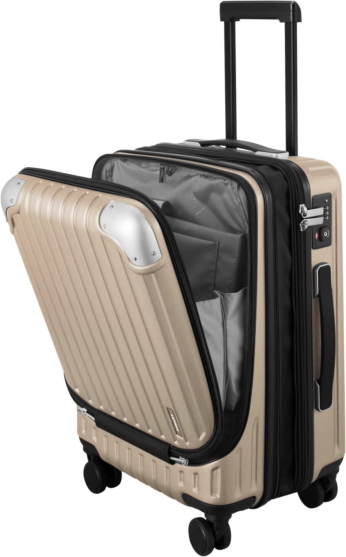 Grace Carry Luggage with Front Compartment, 20 Inch Expandable Hardside ...