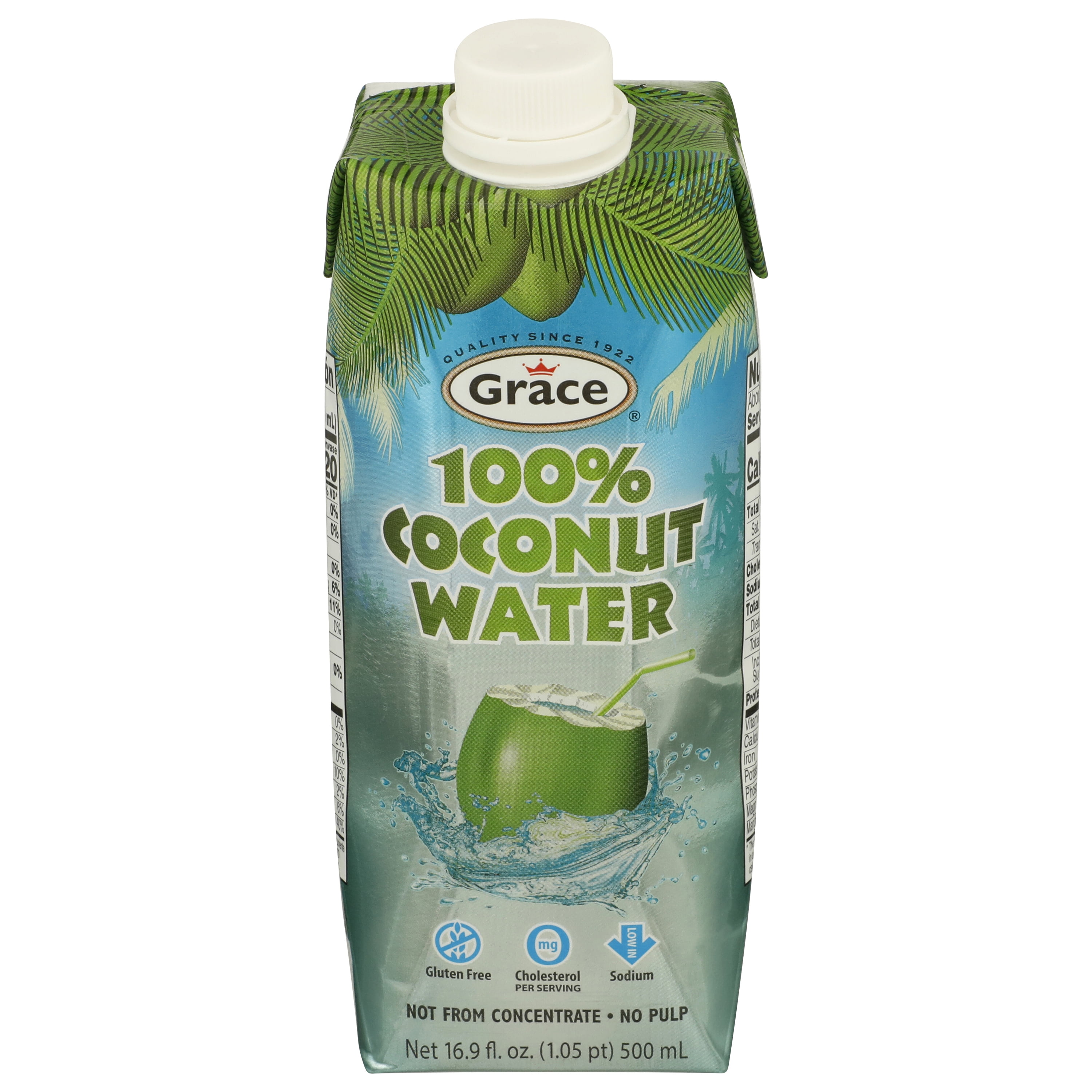 Grace Coconut Water with Pulp Drink, 16.9 fl oz Carton - Walmart.com
