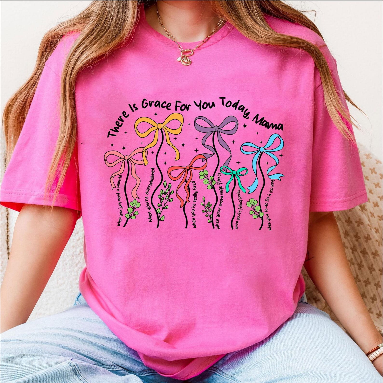 Grace For You Today Mama T-Shirt, Christian Mom Tee, Floral Mama ...