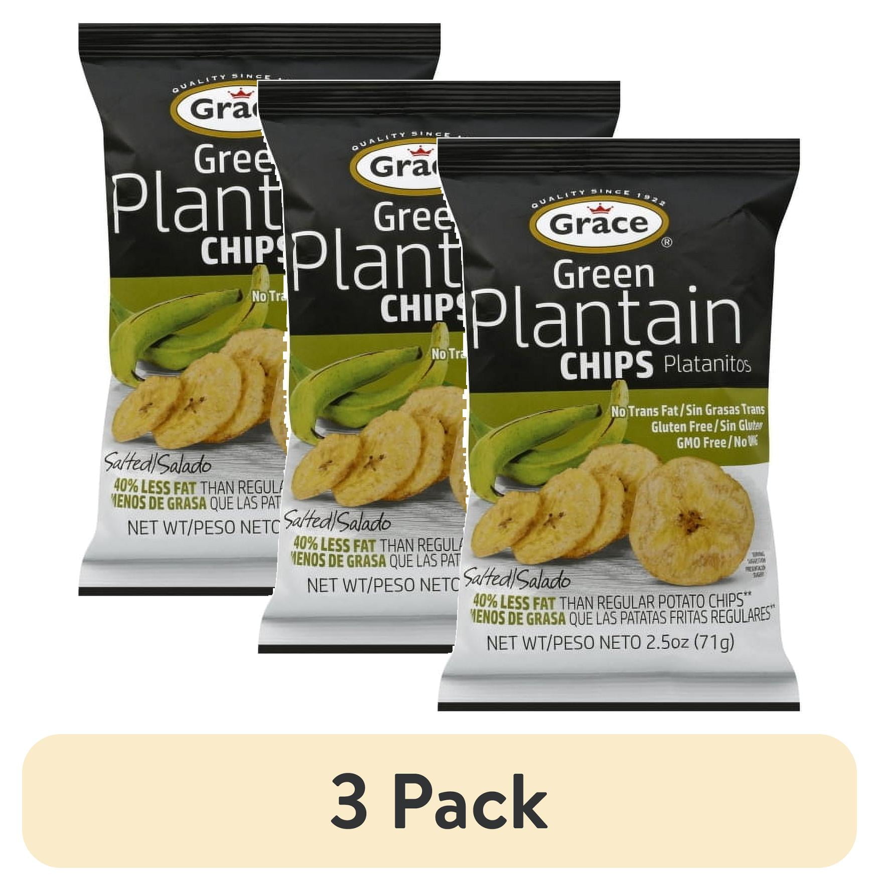 (3 pack) Grace Green Plantain Chips, 2.5 oz Bag - Walmart.com