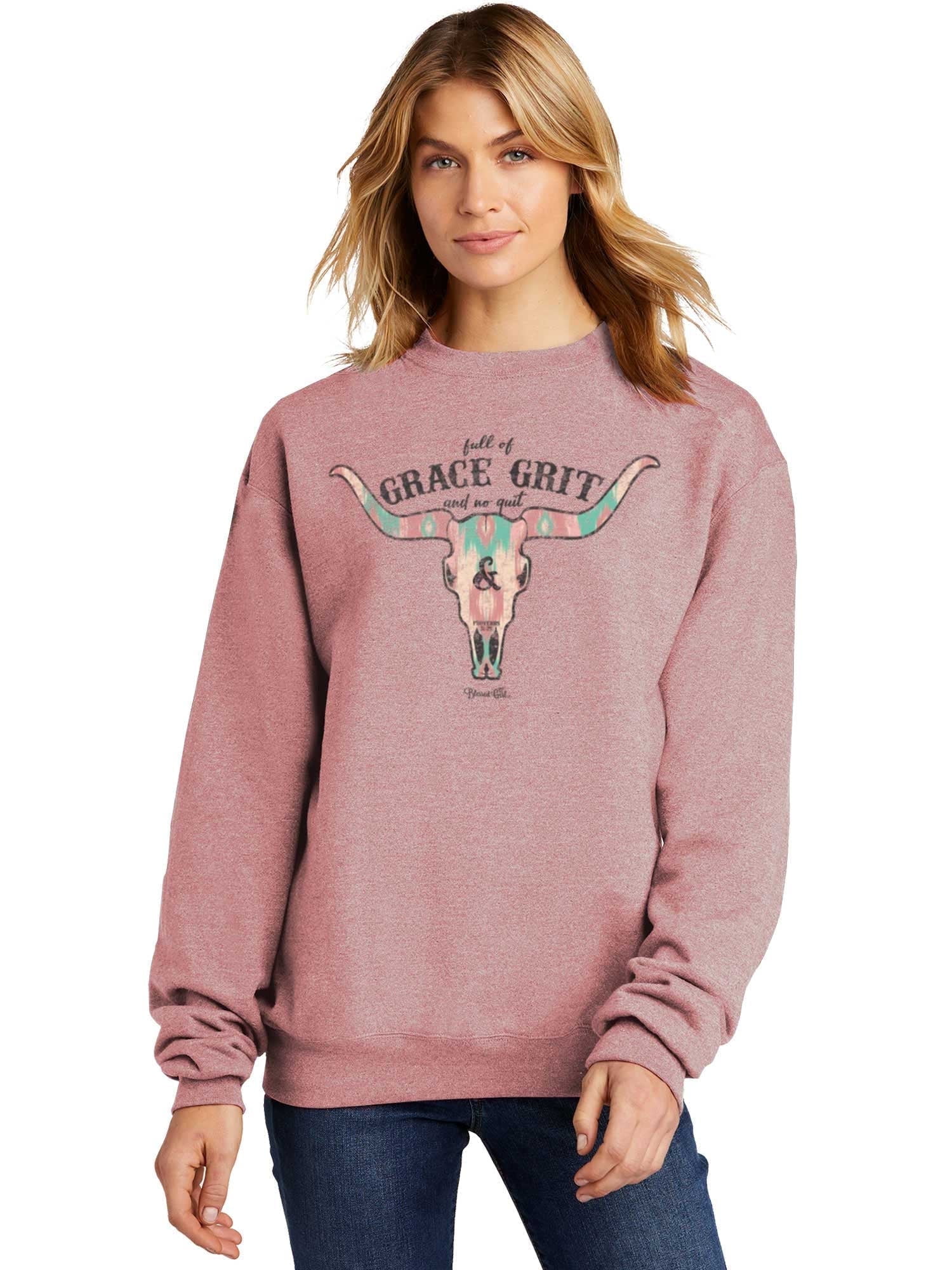 Blessed Girl Women's Grace & Grit Sweatshirt XL Desert Pink Cotton ...