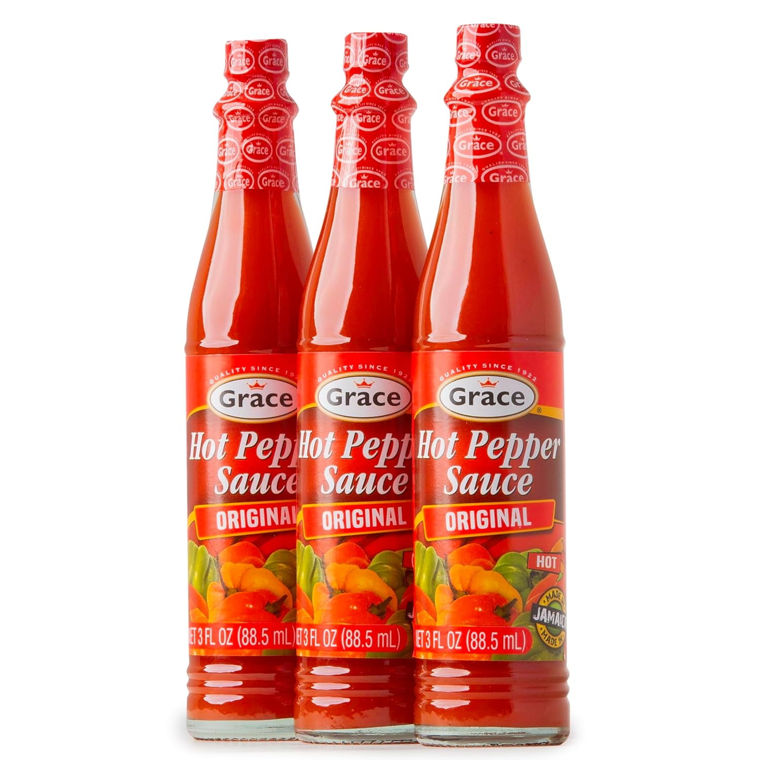 Grace Hot Pepper Sauce 3oz - 3 Pack Hot Sauce Bottles - Walmart.com