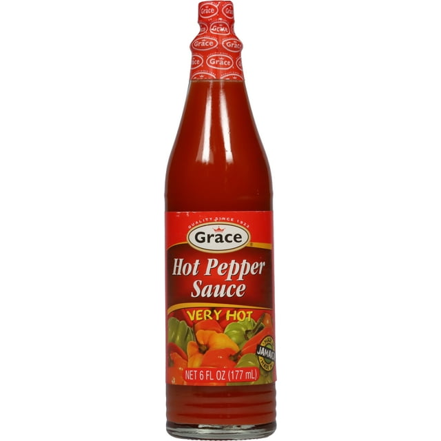 Grace Spicy Hot Pepper Sauce, 6 oz Bottle for Everyday Cooking ...