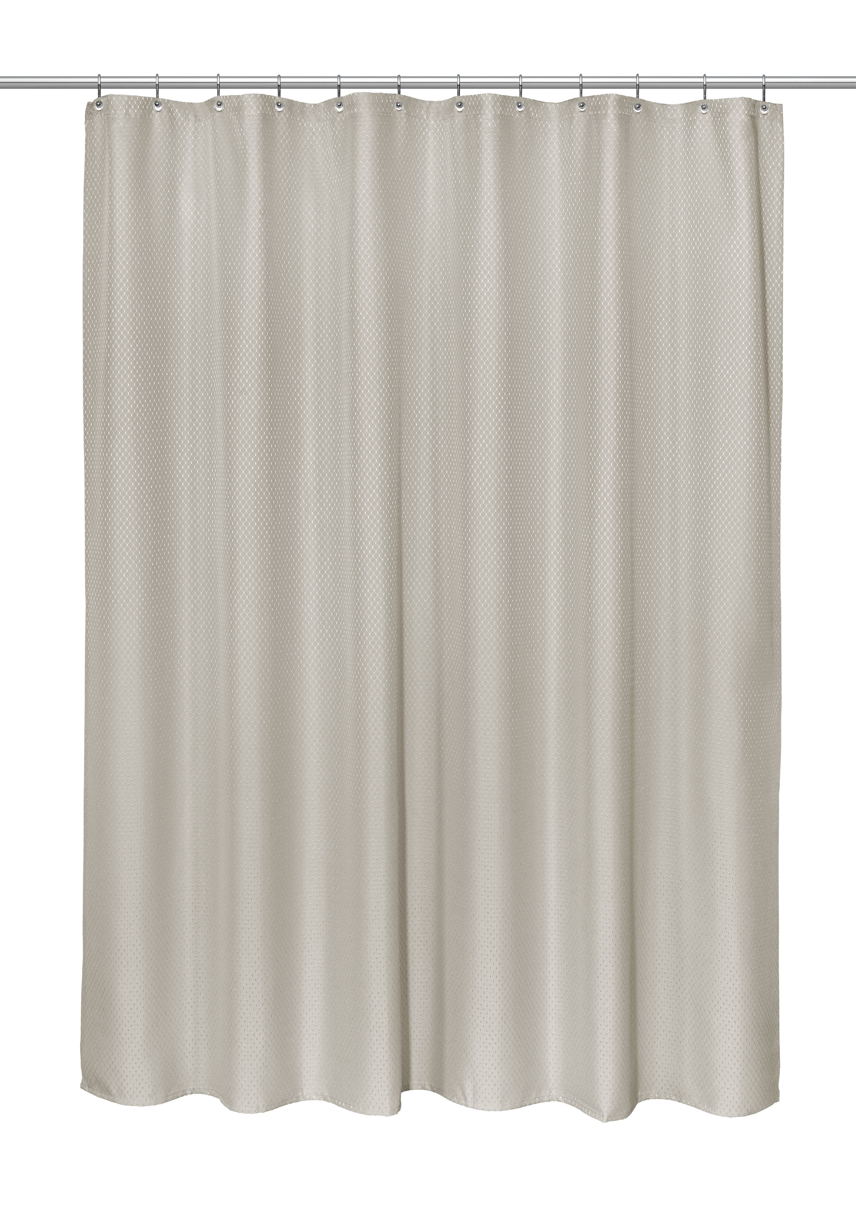 "Grace" Jacquard 70"x84" Shower Curtain in Silver - Walmart.com