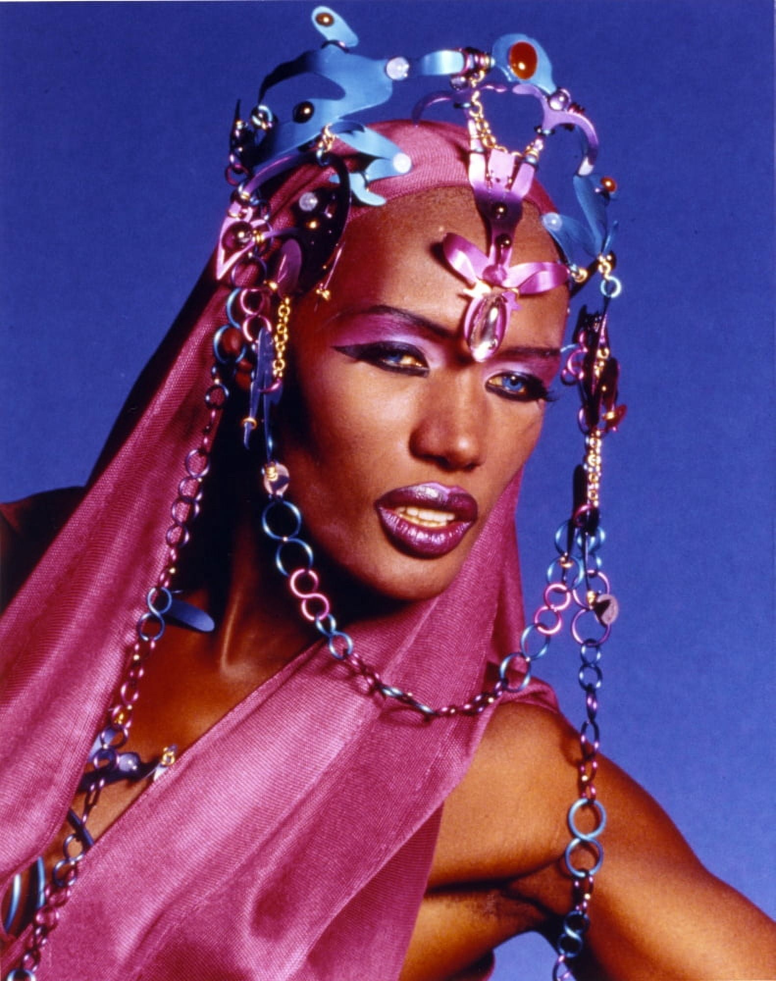 Grace Jones Pose in Blue Portrait Photo Print (8 x 10) - Walmart.com
