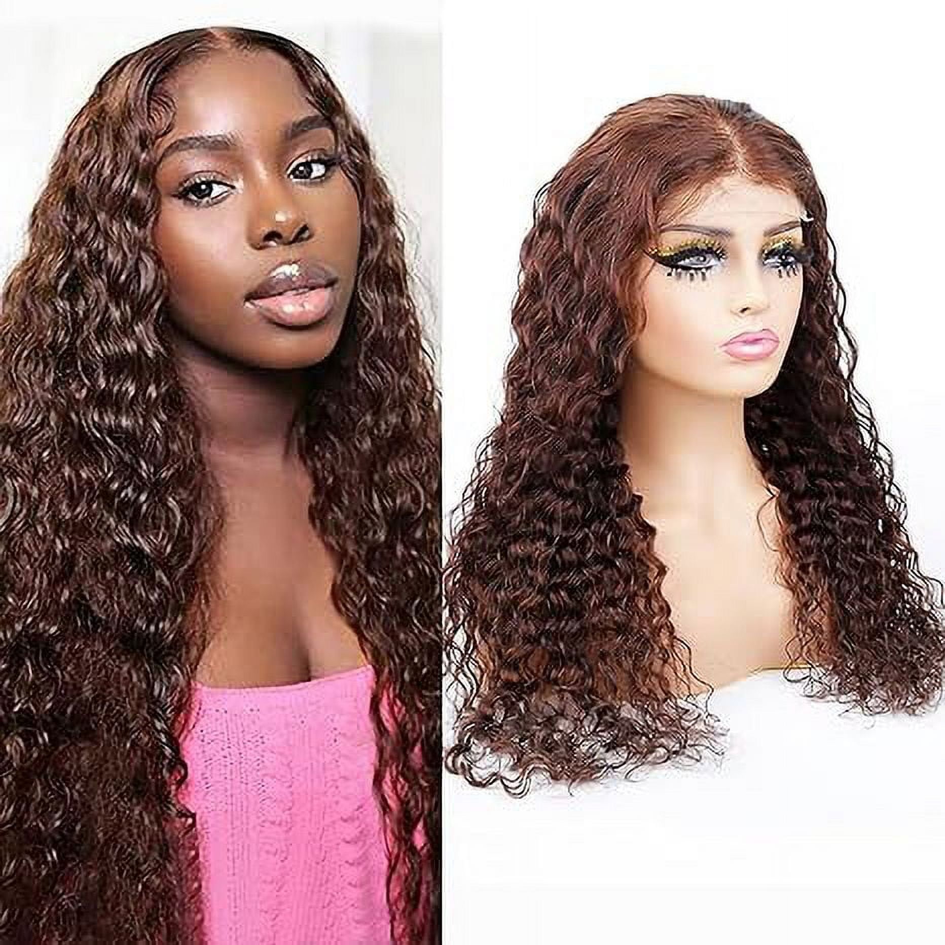 Grace Length Chocolate Brown Lace Front Wig Water Wave 5x5 HD Lace ...