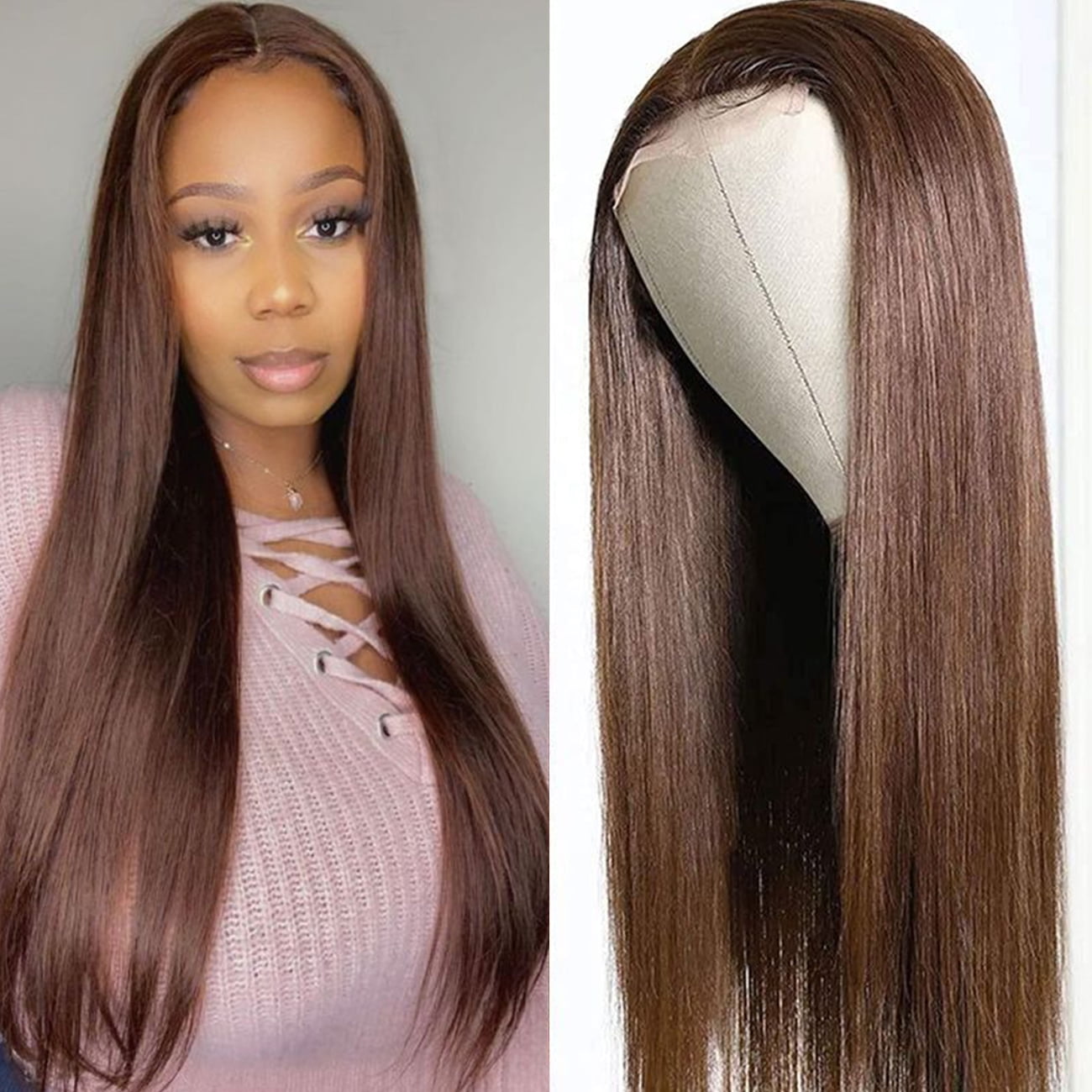 Grace Length Straight 5x5 HD Lace Closure Wigs Human Hair 24 inch ...