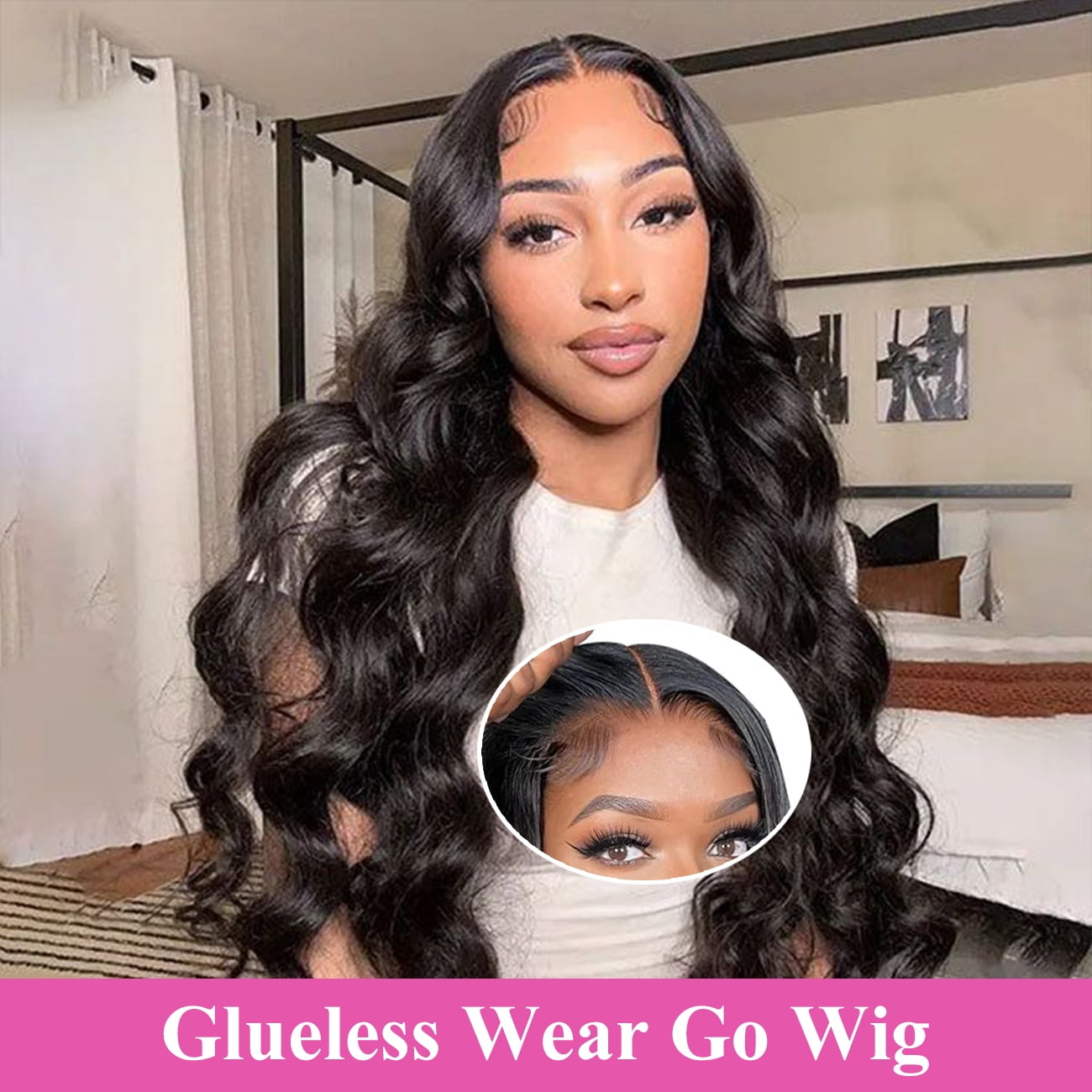 Grace Length Wear and Go Glueless Wigs Human Hair Body Wave 4x4 Lace ...