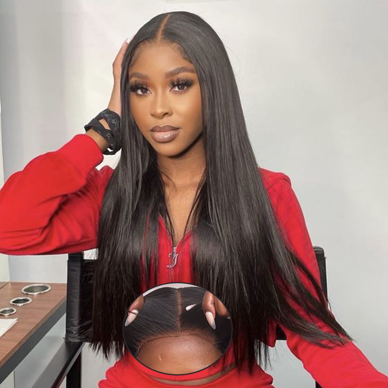 Grace Length Wear and Go Glueless Wigs Human Hair Straight 4x4 Lace ...