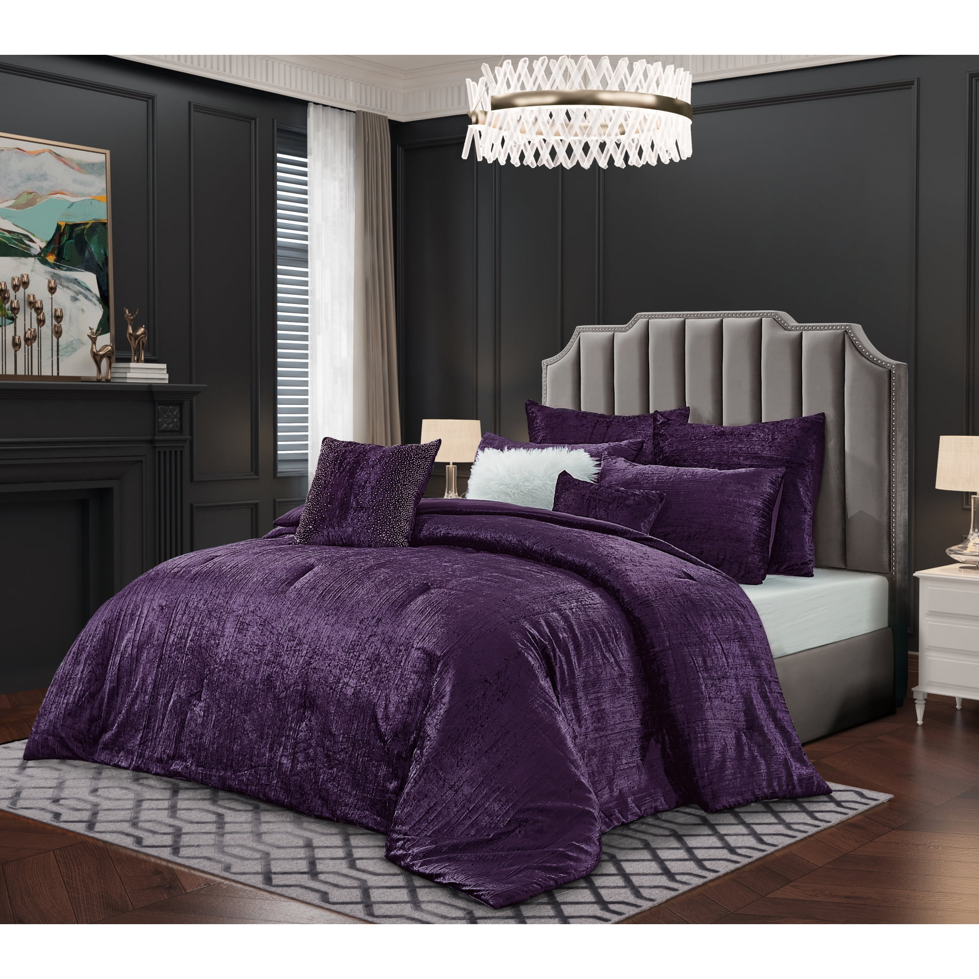 Queen Purple Comforter Set