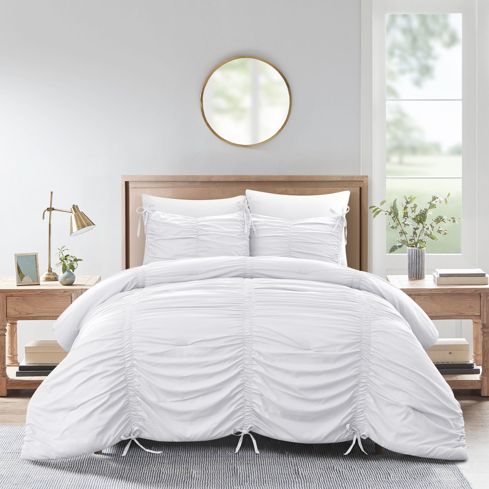 Grace Living Karsten 3pc Full/Queen Comforter Set, White - Walmart.com