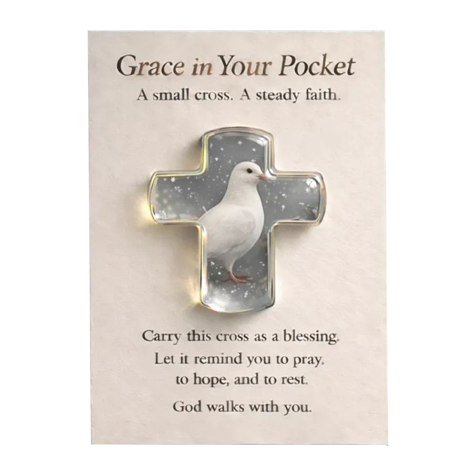 Grace in Your Pocket,Christian Pocket Cross with Lamb Design,Premium ...