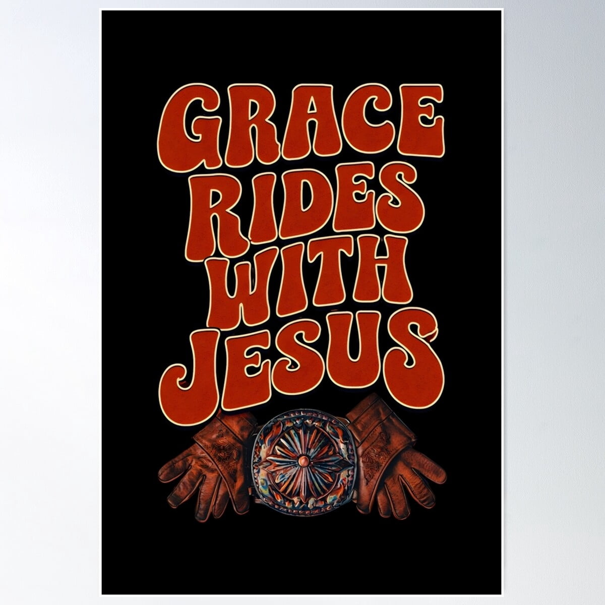 Grace Rides With Jesus | Western Christian Cowgirl Design Poster Wall ...