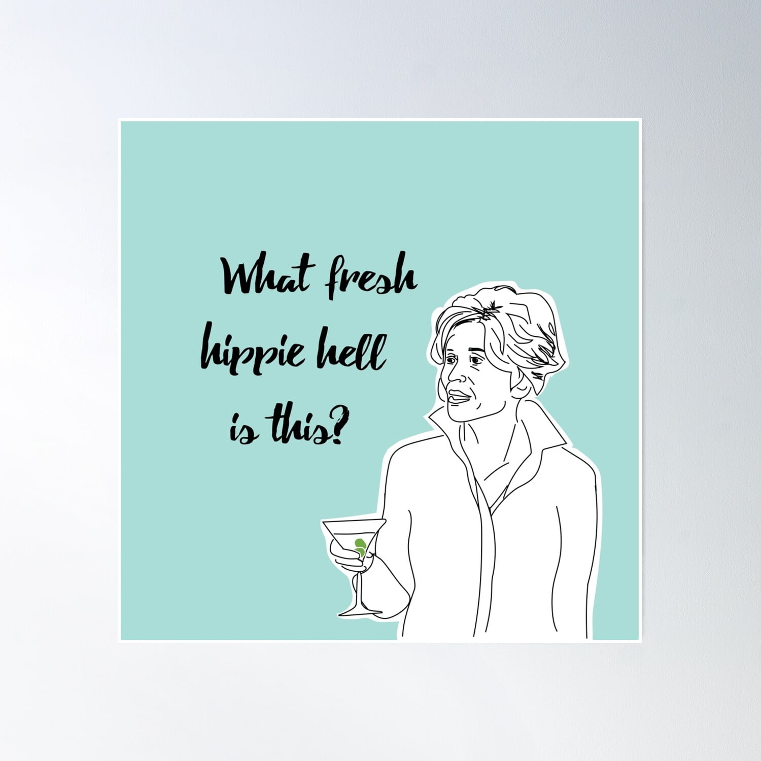 Grace'S Hippie Hell Poster Wall Art, Modern Wall Decor, 16x16 UNFRAMED ...