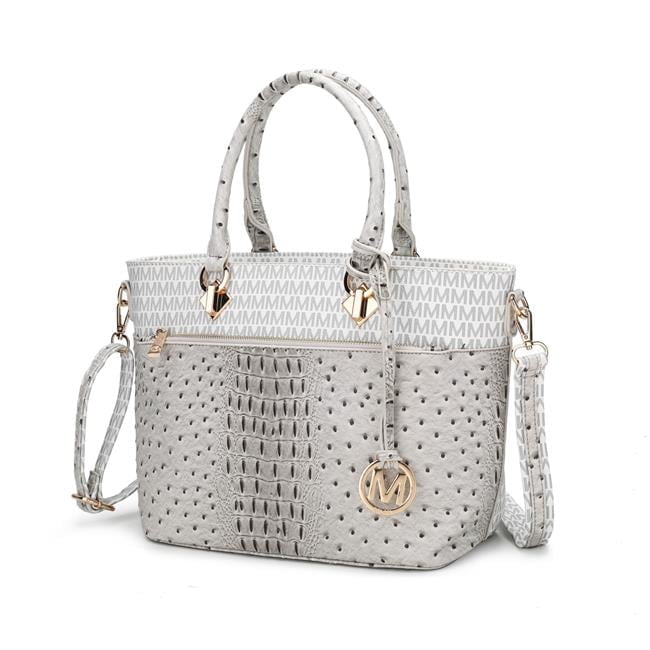 Grace Signature & Croc Embossed Tote Bag, White - Walmart.com