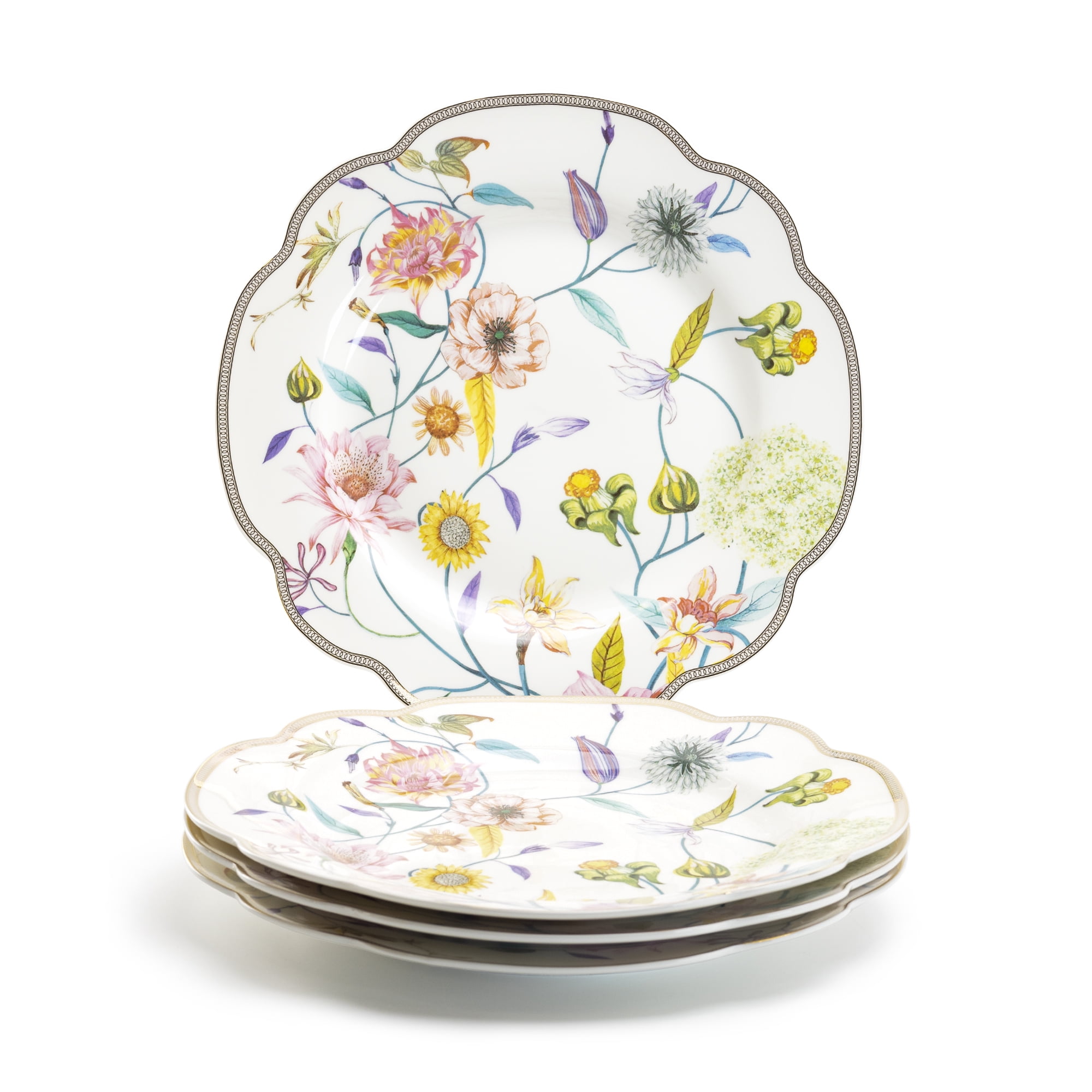 Grace Teaware 11.5in Spring Flowers Fine Porcelain with Gold Trim ...