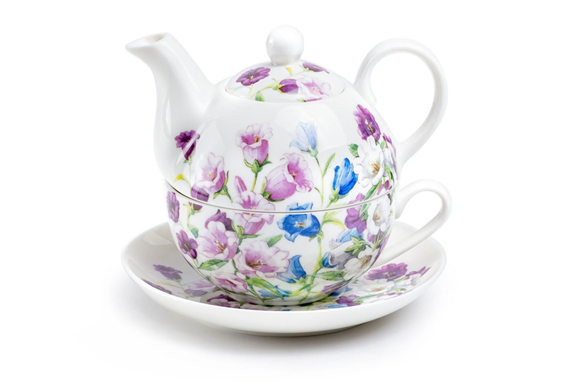 Grace Teaware Bellflower Bliss Fine Porcelain Tea For One Set - Walmart.com