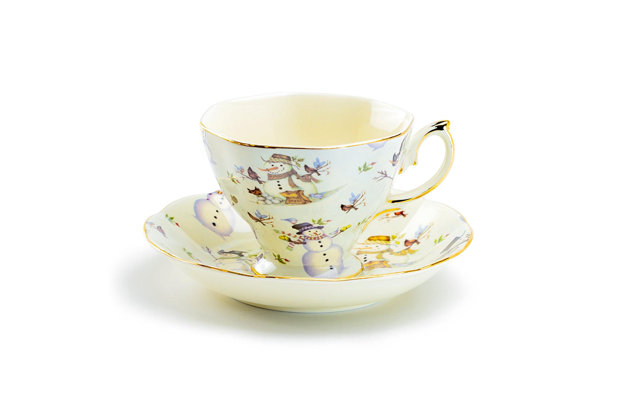 Grace Teaware Holiday Christmas Snowman 7oz Fine Porcelain Tea Cup and ...