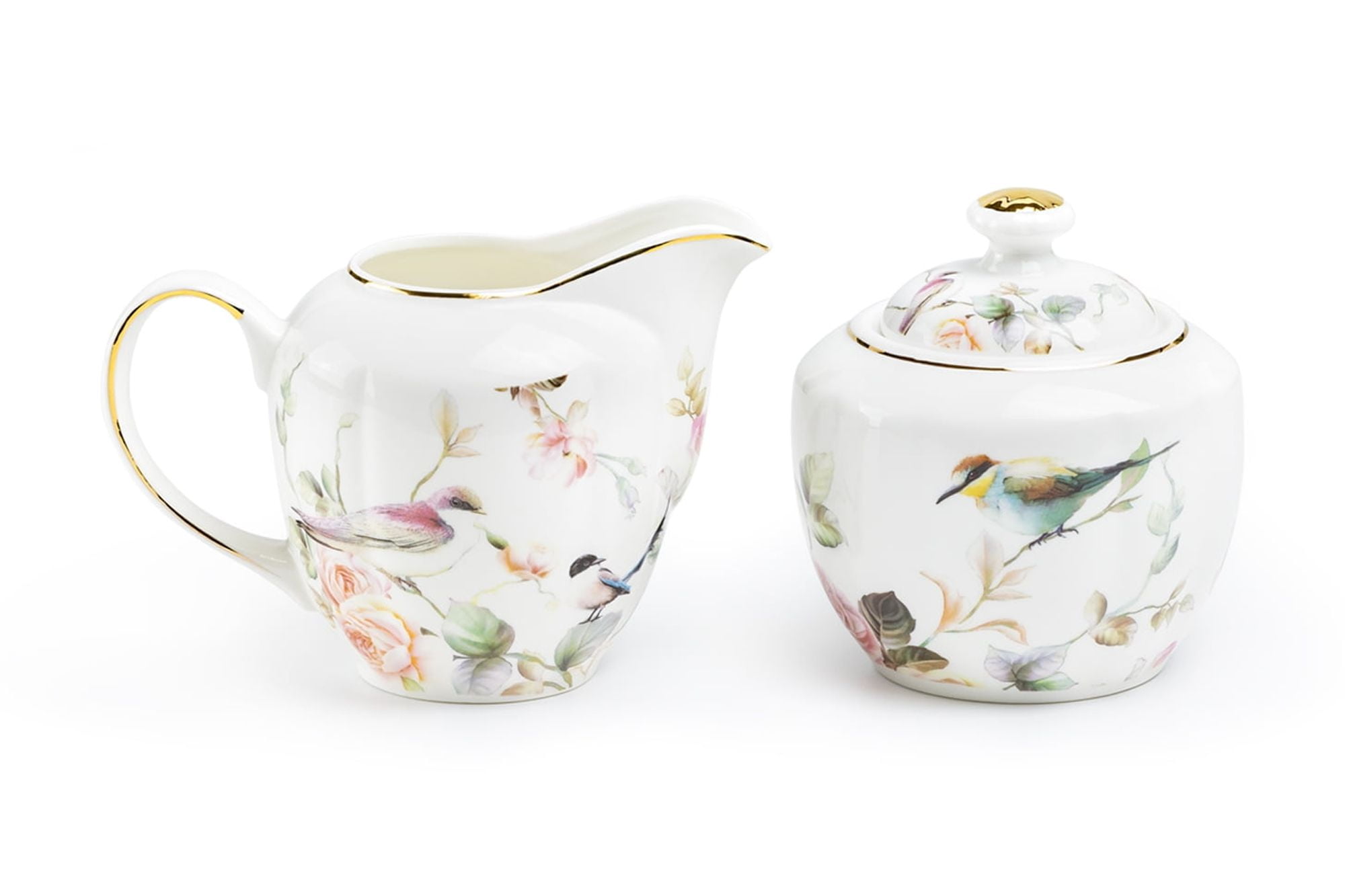 Grace Teaware Magnolia Garden Fine Porcelain Sugar and Creamer Set ...