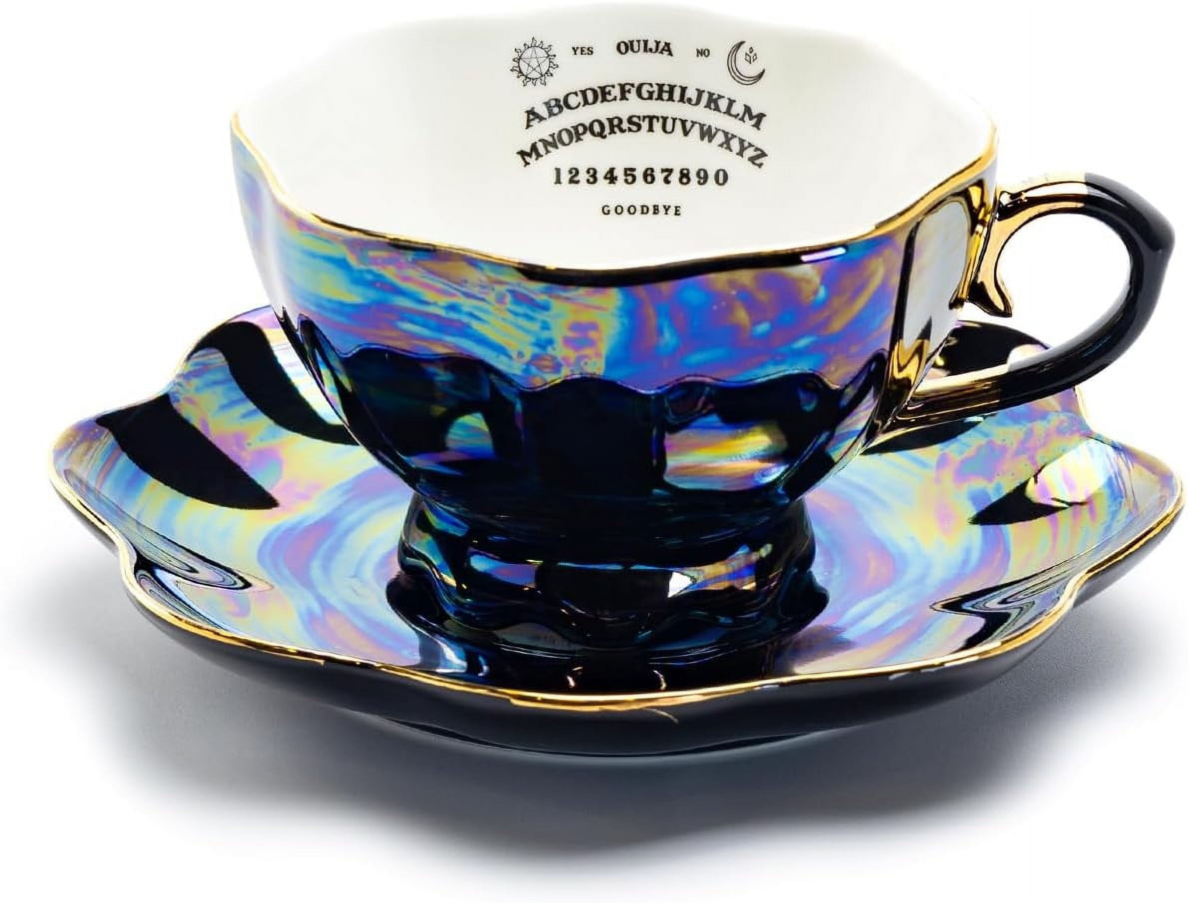Grace Teaware Ouija Board Black Gold Luster Tea Cup and Saucer ...