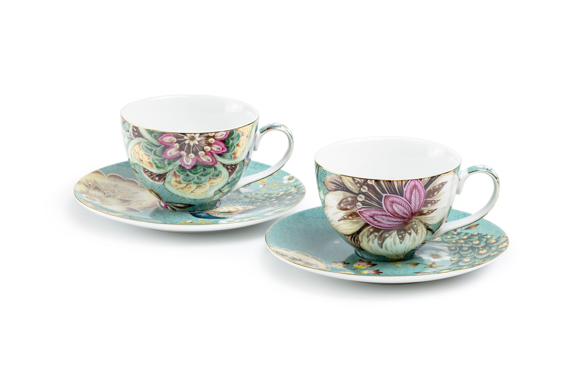Grace Teaware Peacock Lotus Garden Pink 6oz Fine Porcelain Assorted Cup ...
