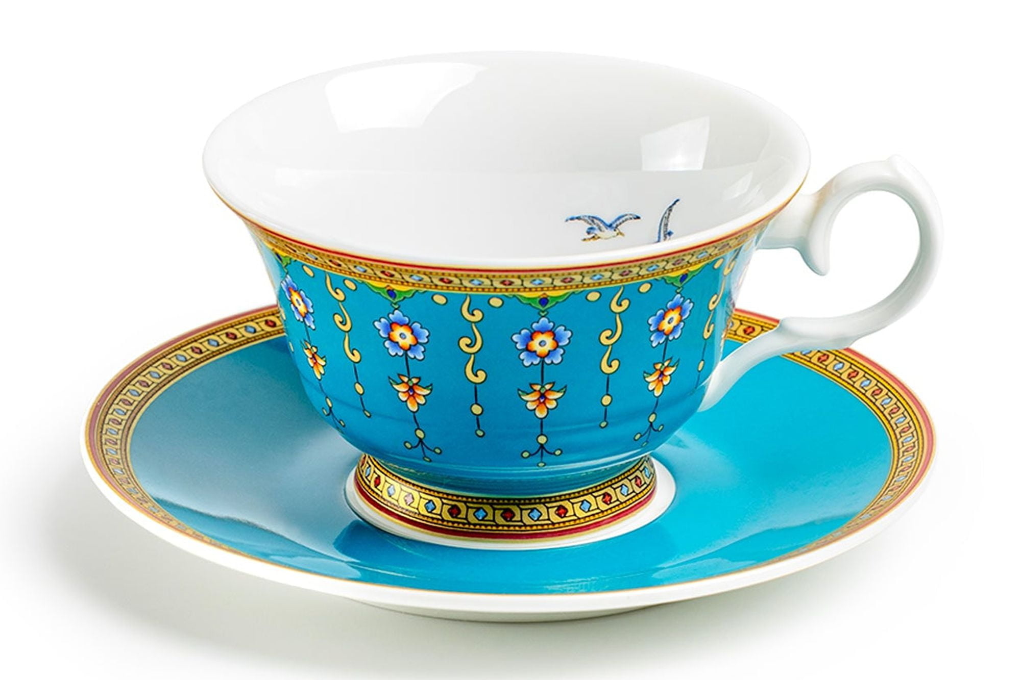 Grace Teaware Royal Turquoise Voyage 6oz Bone China Tea Cup and Saucer ...