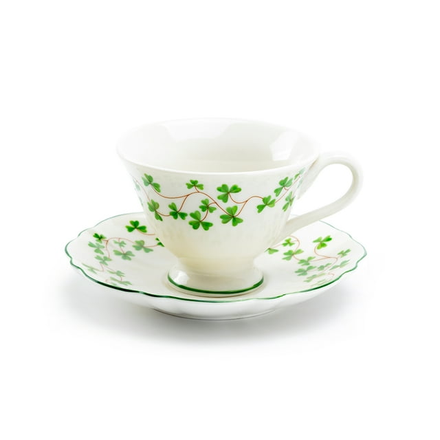 Grace Teaware Shamrock Fine Porcelain Tea Cup and Saucer Set of 1 ...