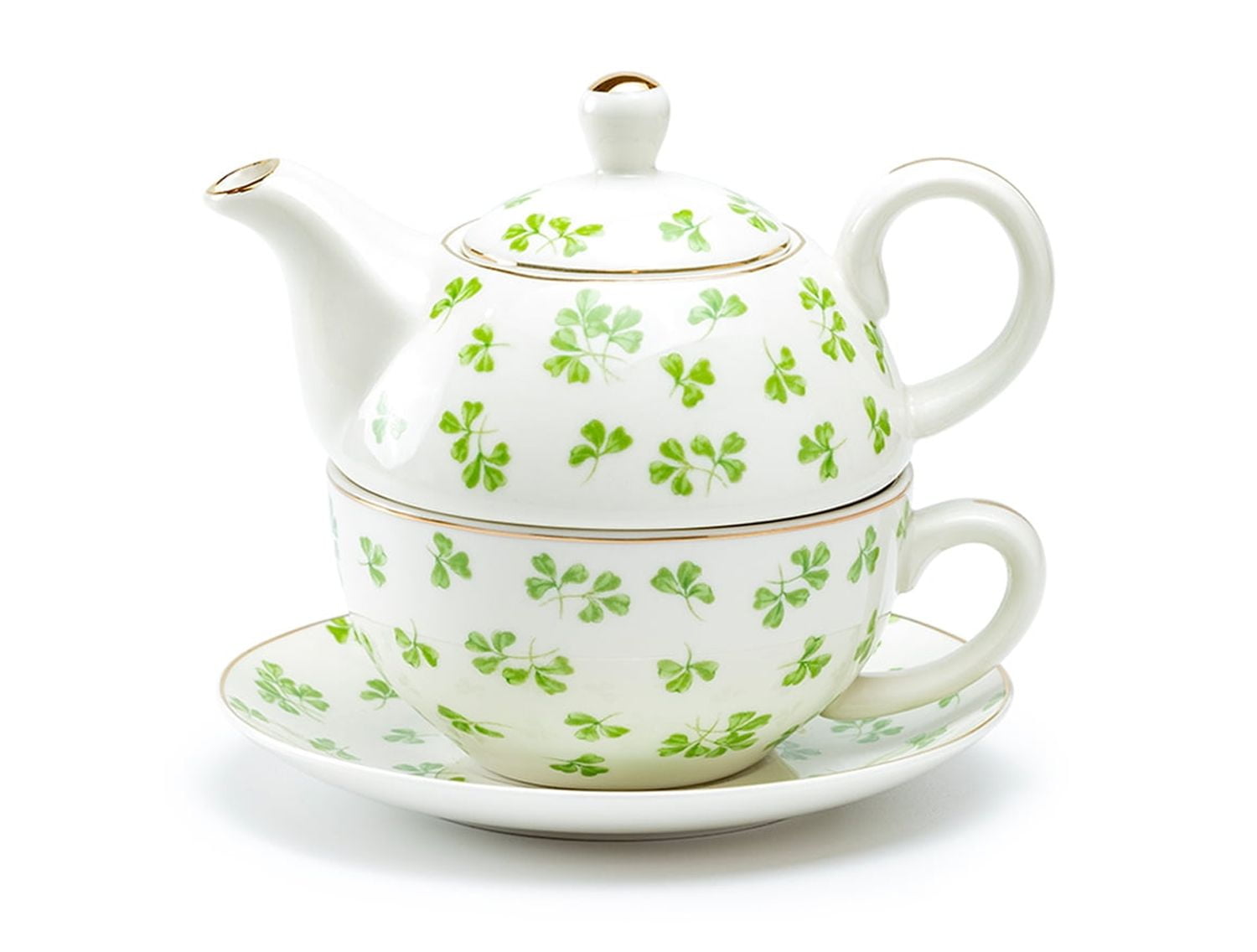 Grace Teaware Shamrock Fine Porcelain Tea For One Set - Walmart.com