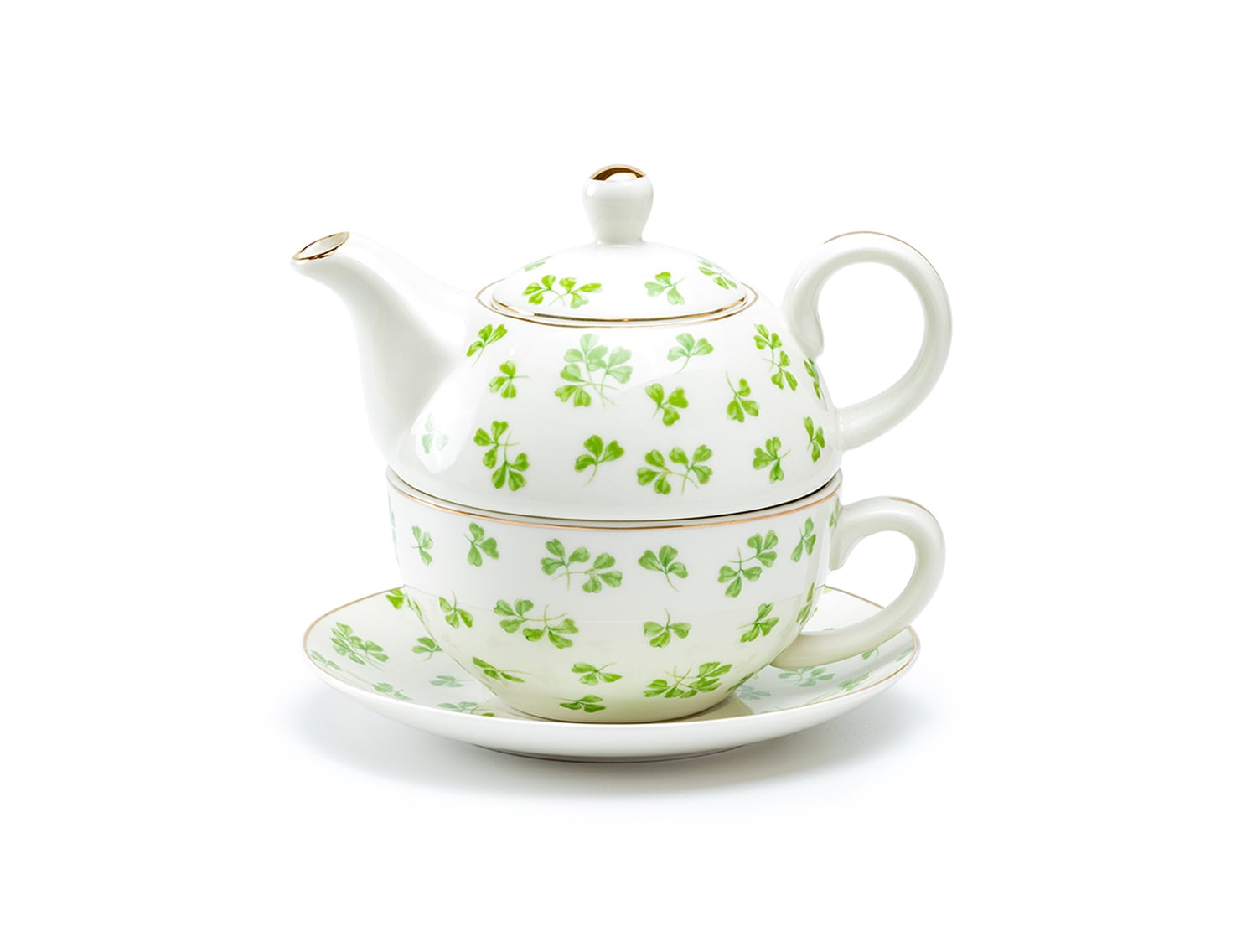Grace Teaware Shamrock Fine Porcelain Tea For One Set - Walmart.com