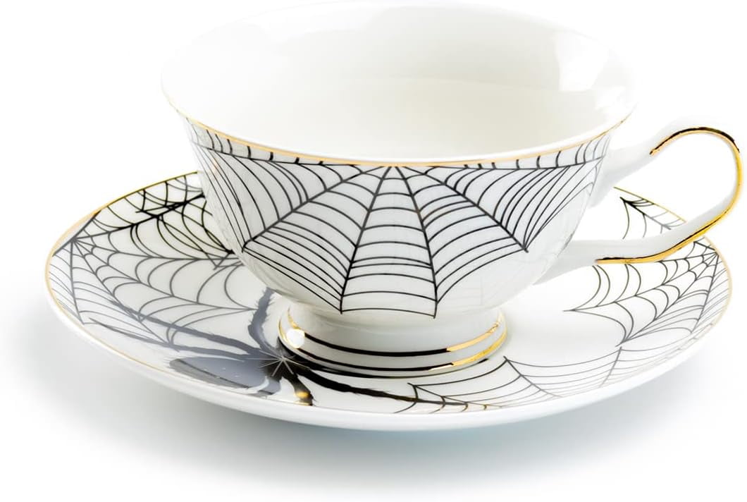 Grace Teaware Spider White Gold Tea Cup and Saucer - Walmart.com