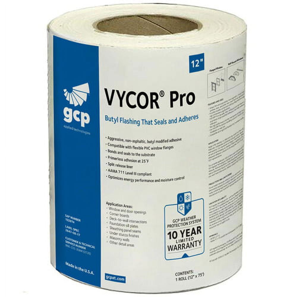 Grace Vycor PRO Self Adhering Flashing - 12 in - Single Roll - Walmart.com