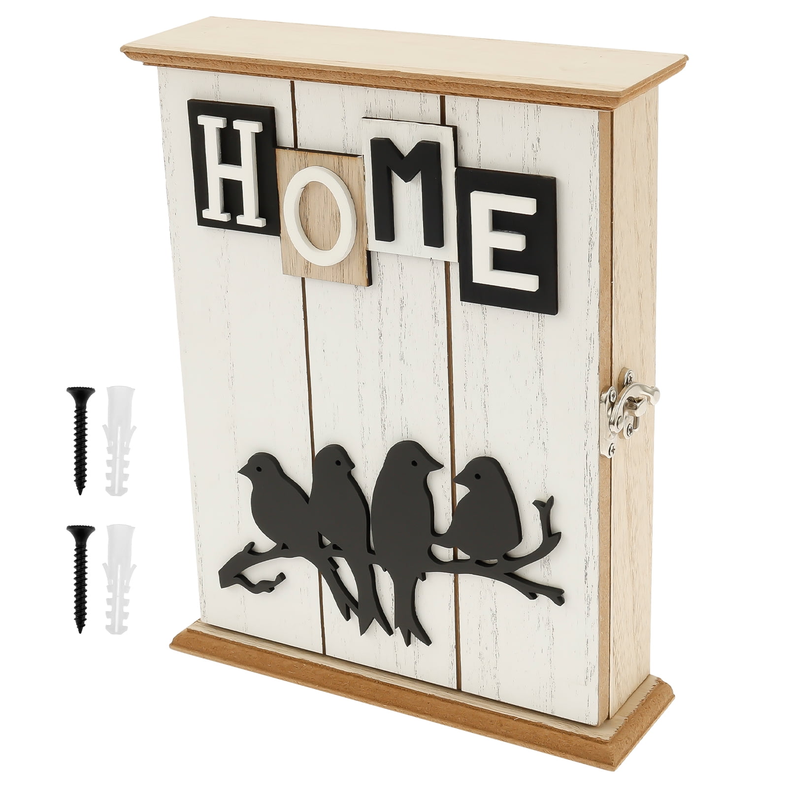 Grace Wood Wall Key Holder Kit Space Saving Versatile Key Hook Rack ...