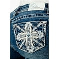 Grace in LA Women's Cross Embroidered Pocket Distressed Bootcut Stretch ...