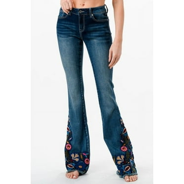 Grace in LA Women's Horse Embroidered Embellished Pocket Bootcut ...