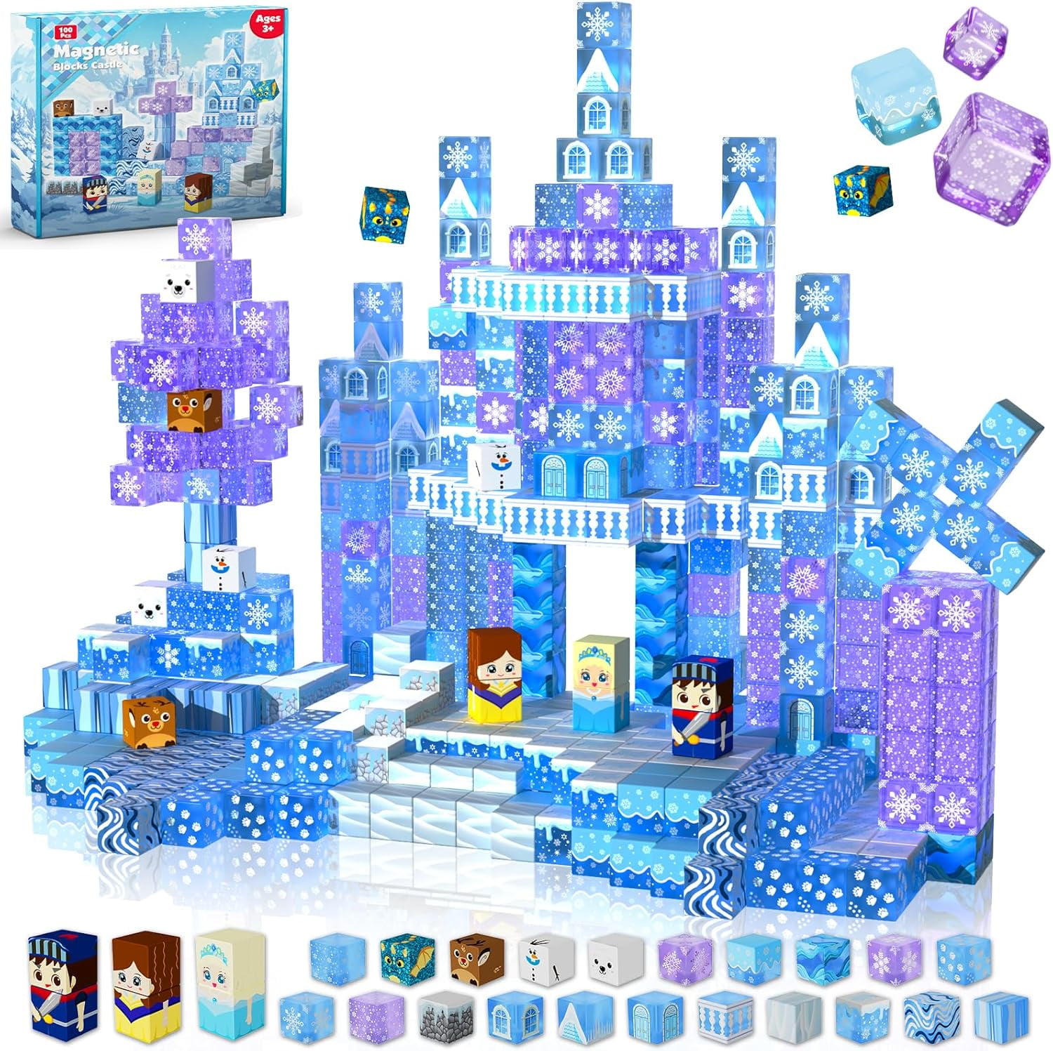 GraceDuck 100Pcs Magnetic Building Block for Kids Ages 4-8, Magnet ...