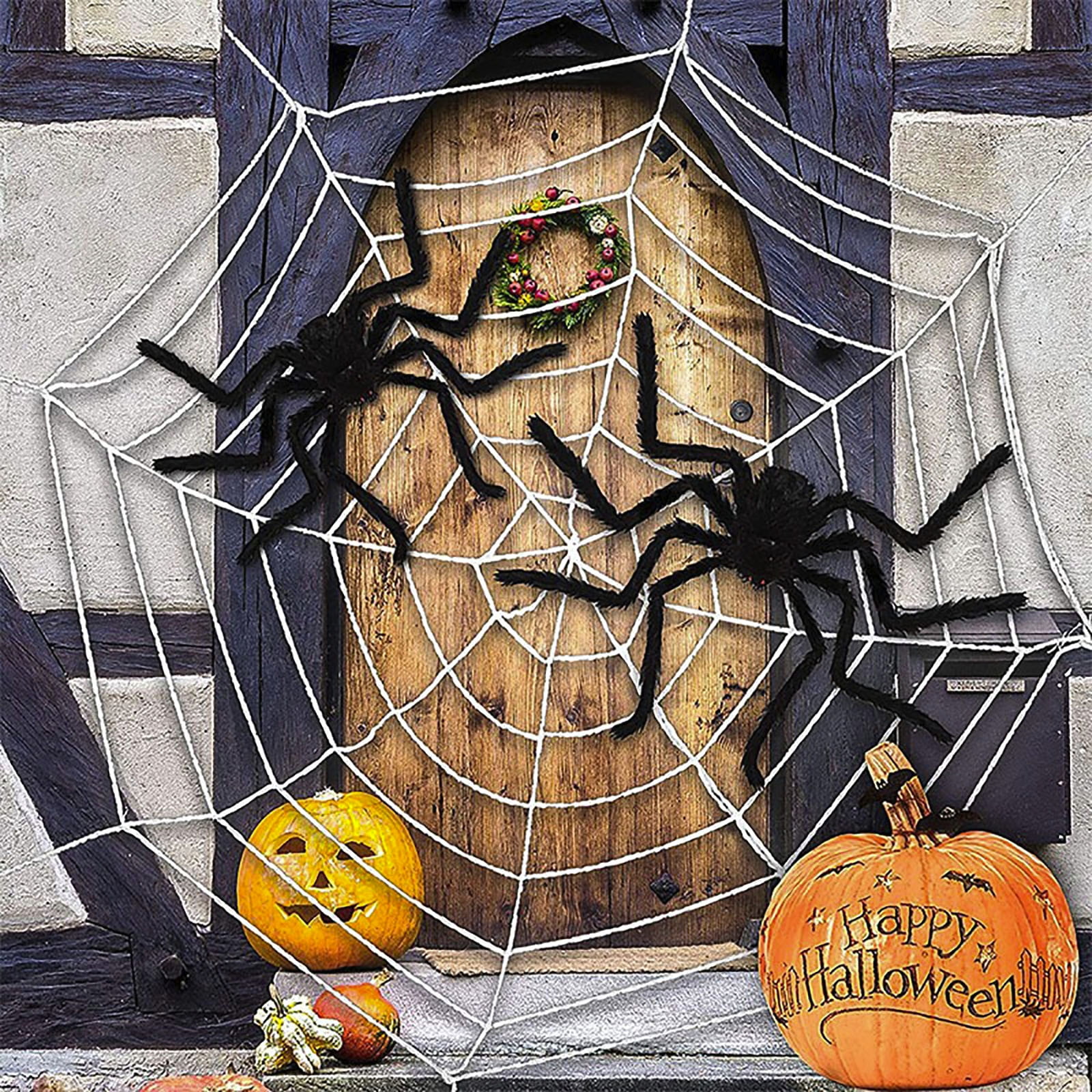 GraceGlim Halloween Decorations Outdoor 98" Triangular Black Spider ...