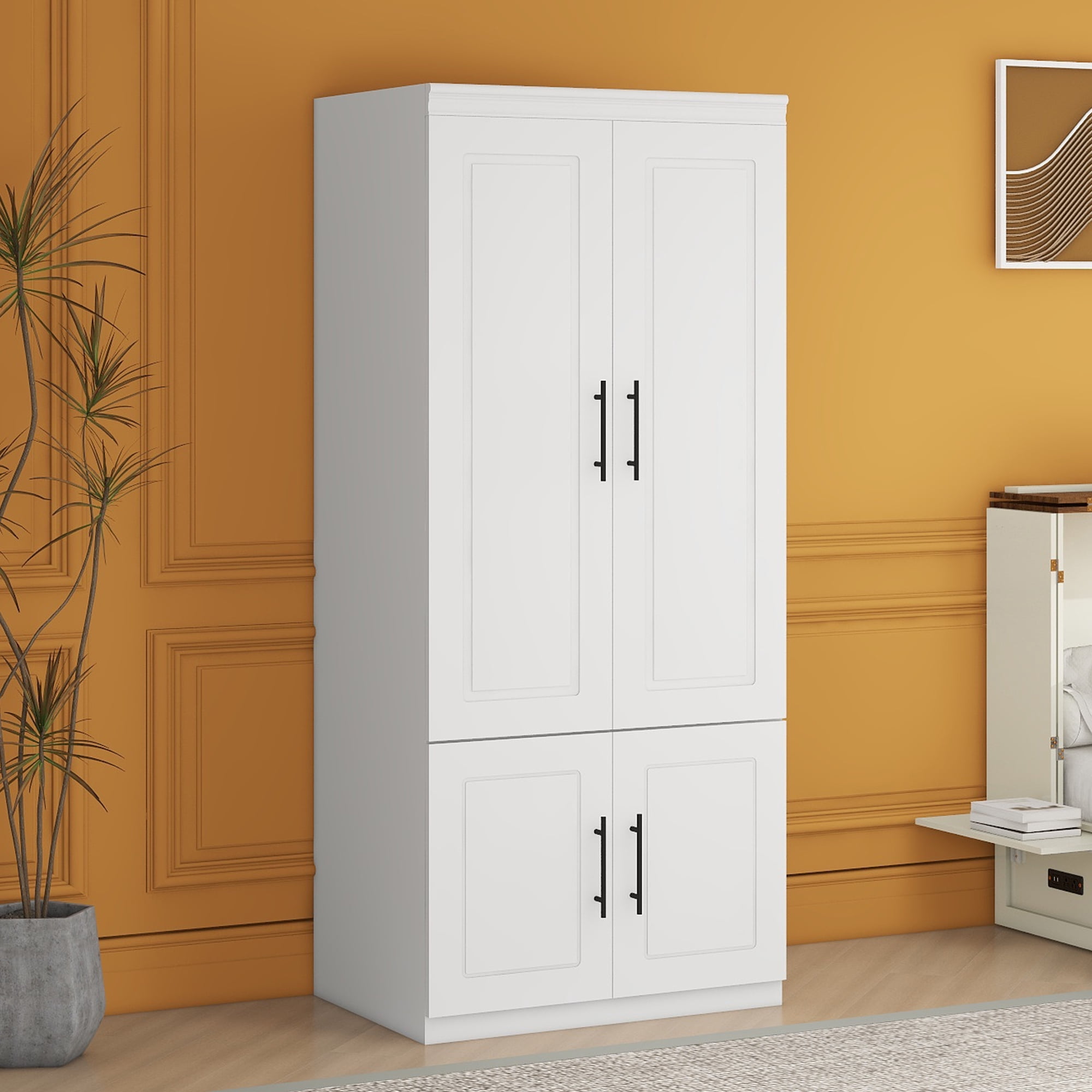 GraceGrove Armoire Wardrobe Closet with 2 Doors, 71" High Bedroom ...