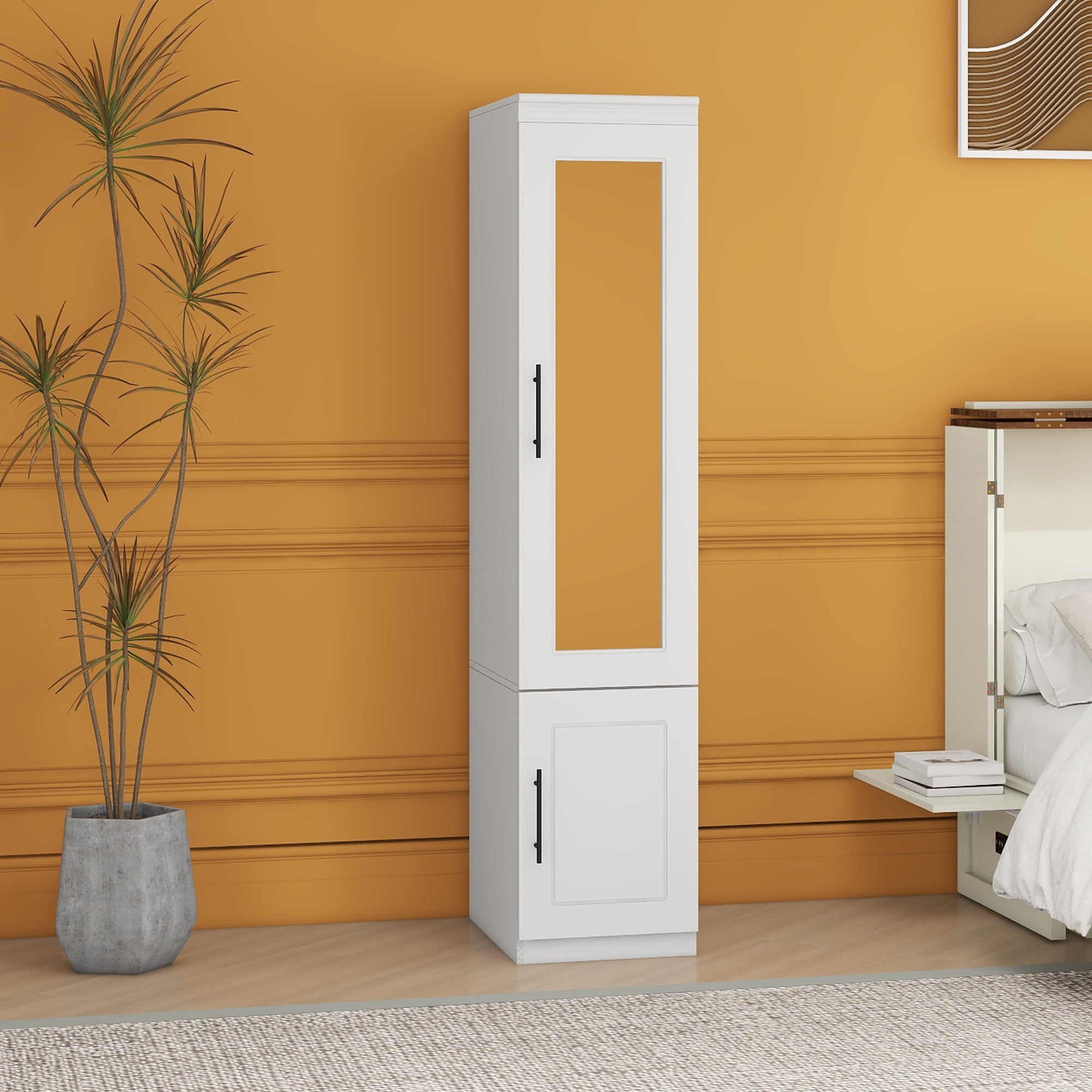 GraceGrove Armoire Wardrobe Closet with Door, 71"H Bedroom Armoire ...