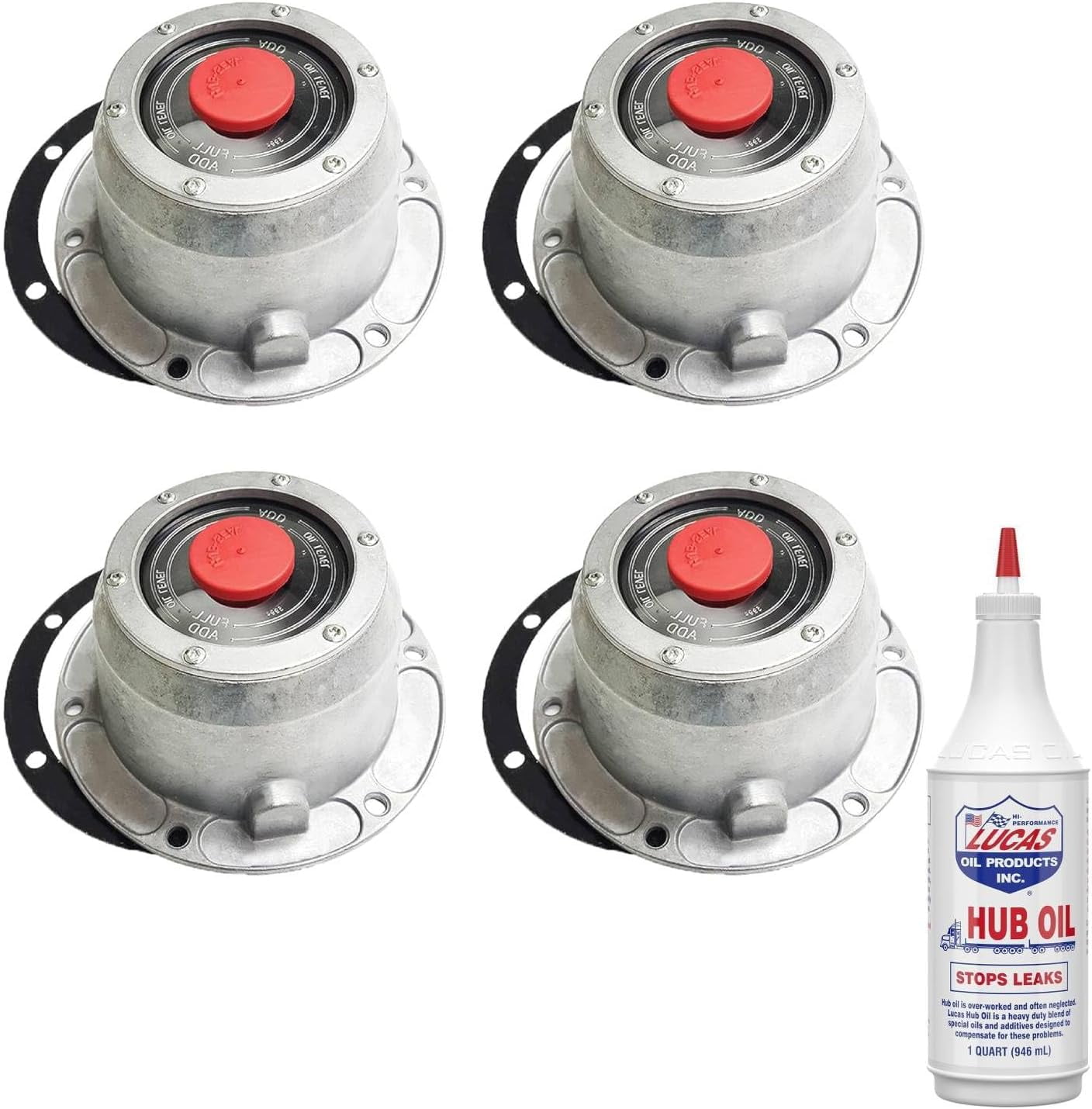 GraceHome-US 4 PCS 3434195 Aluminum Hub Caps for Trailer Axle with ...